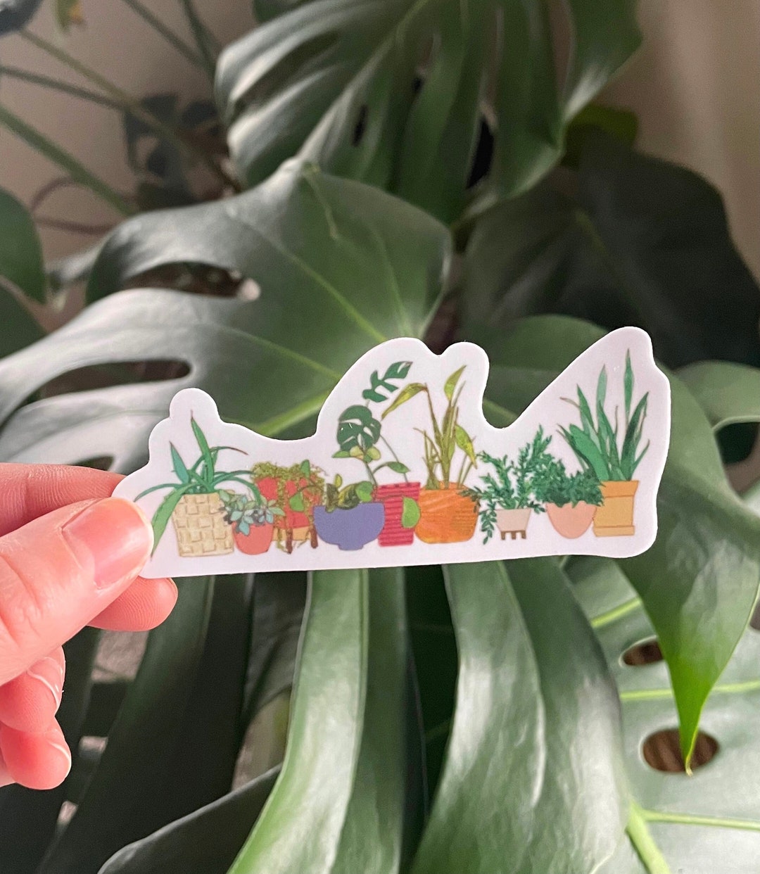 Waterproof Plant Sticker House Plant Sticker A Row of Houseplants ...