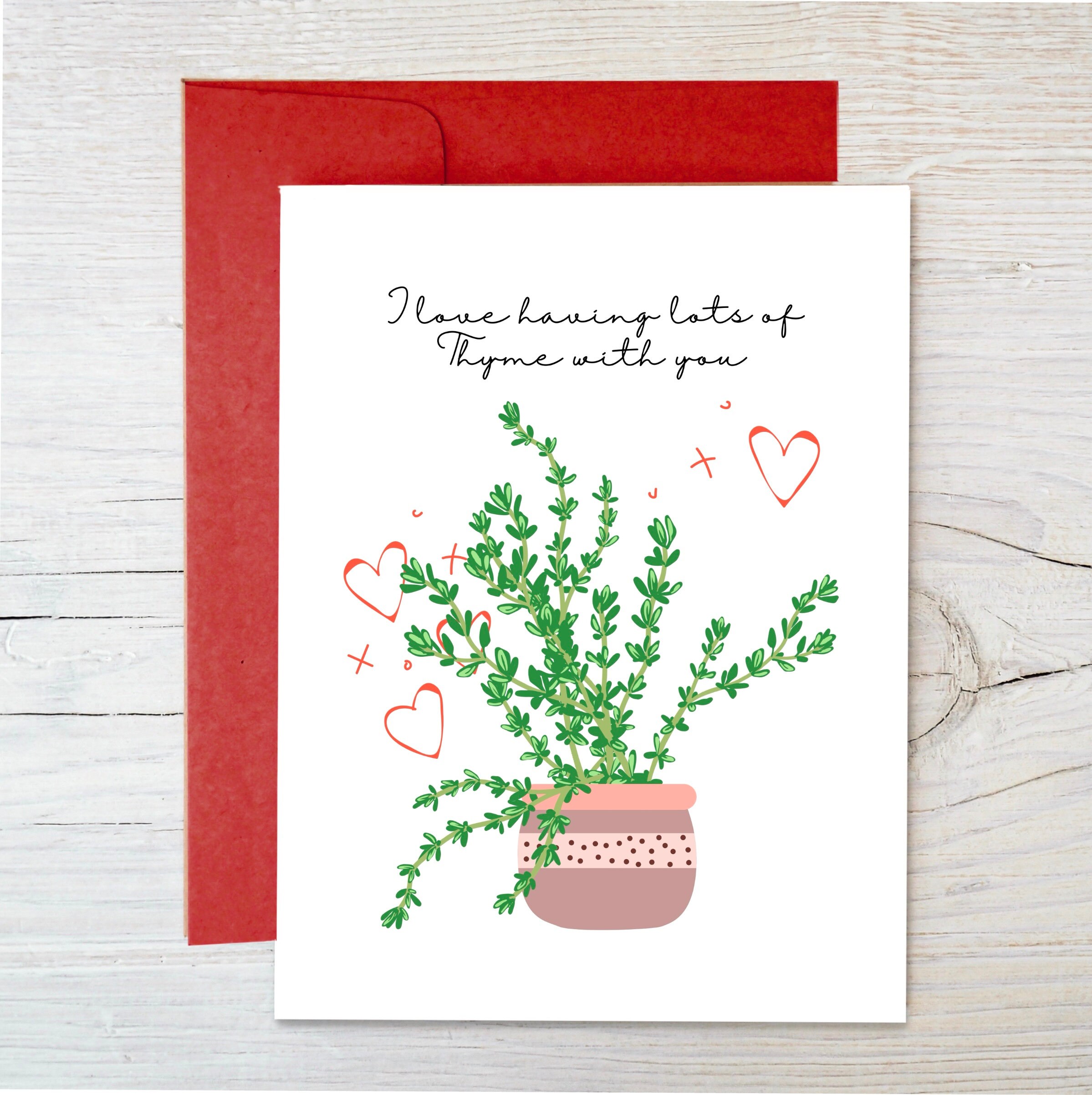 Plantable Love Card, Herb Seed Card, Botanical Greeting Card, Thyme ...