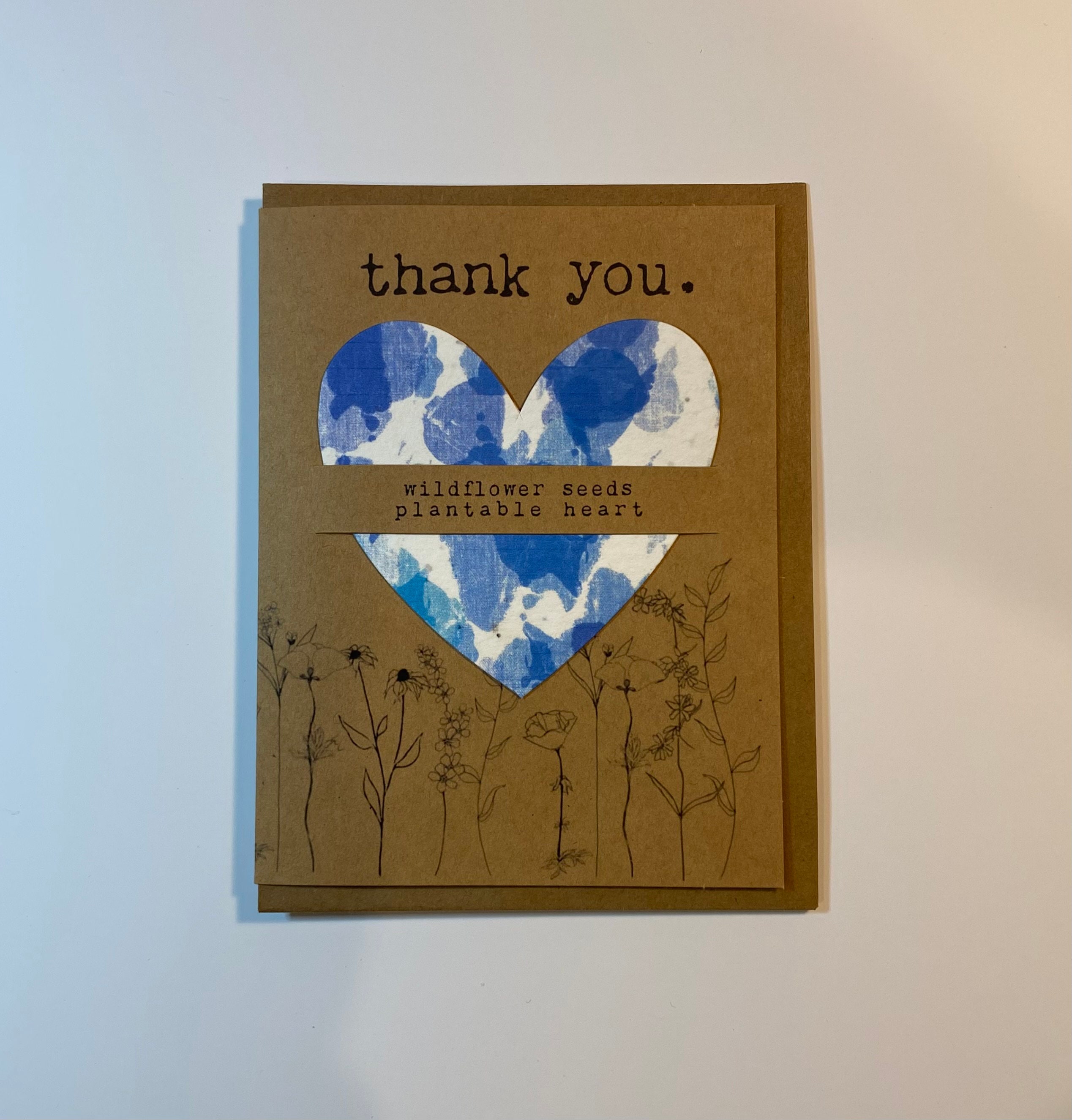 Wildflower Seed Plantable Heart Card: Thank You, Eco Friendly - Etsy