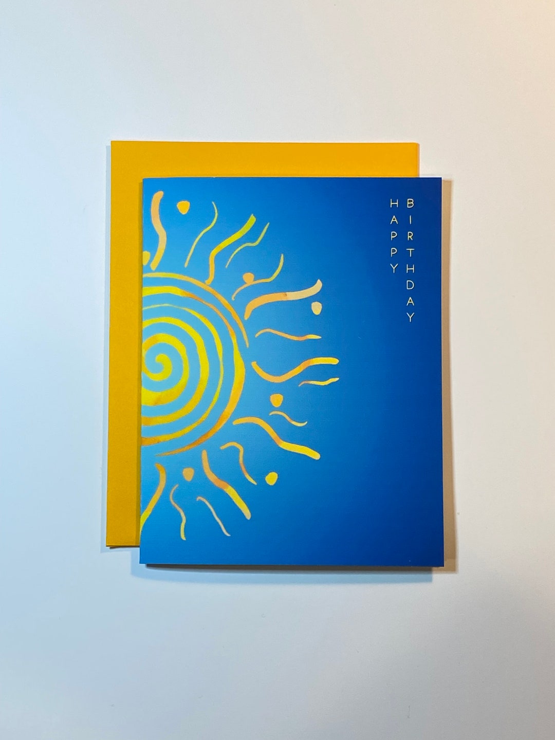 Sun Birthday Card Celestial Greeting Card Batik Happy Birthday Card ...