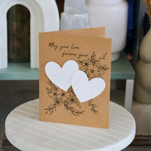 Plantable Wildflower Seed Heart Wedding Card: Eco-friendly Botanical ...