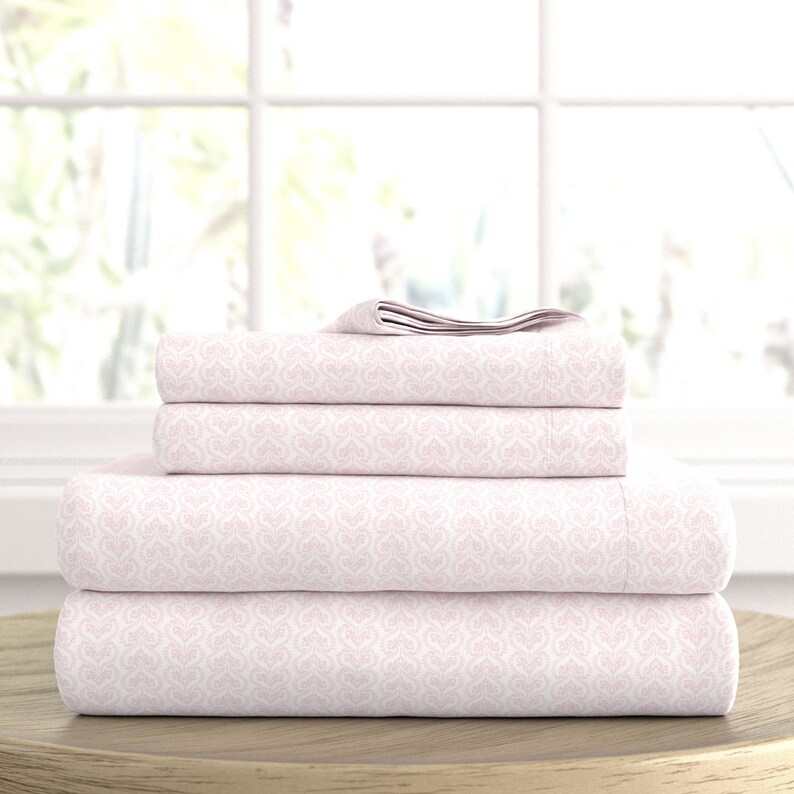 Classic in Pink Patterned 4 Piece Sheet Set - Etsy