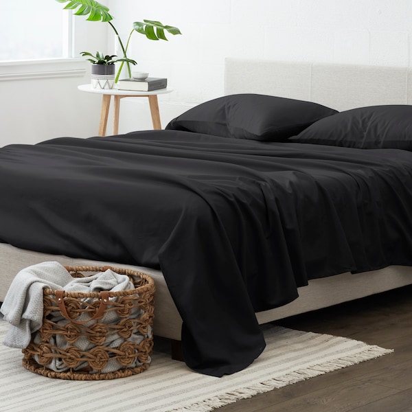 Black Linen Bedding - Etsy