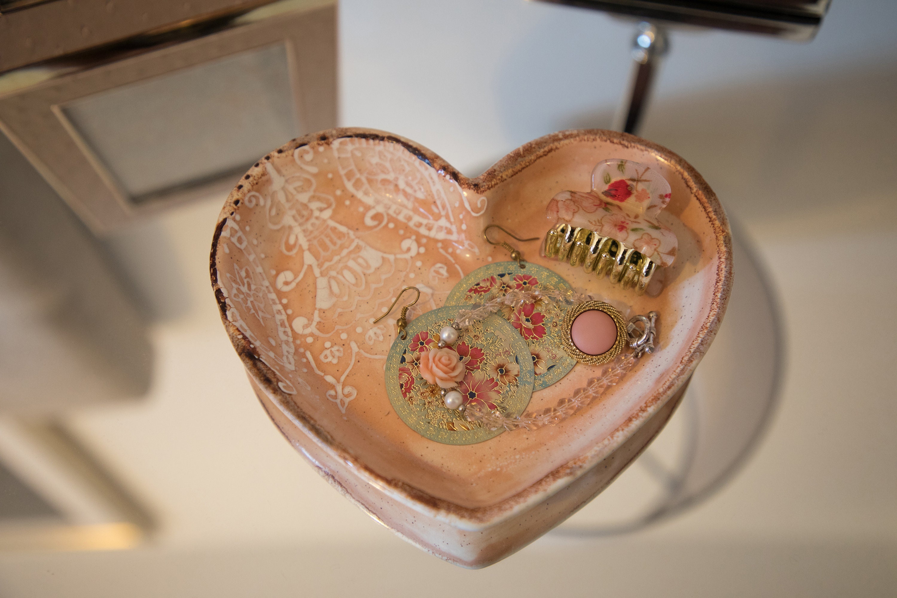 Heart Dish, Hand Painted, Glazed, Ceramic, Gift for Her - Etsy UK
