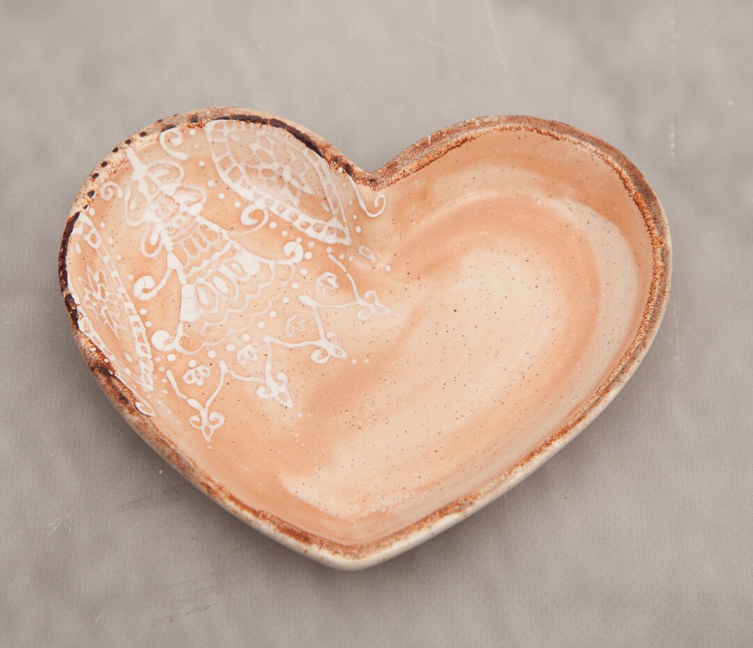 Heart Dish, Hand Painted, Glazed, Ceramic, Gift for Her - Etsy UK