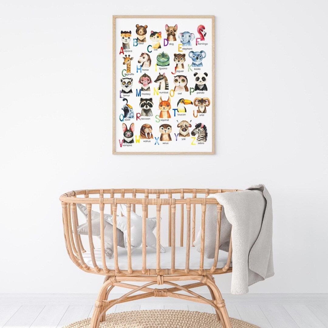 MAILED PRINT Safari Animal Alphabet ABC Poster for Classroom, Nursery ...