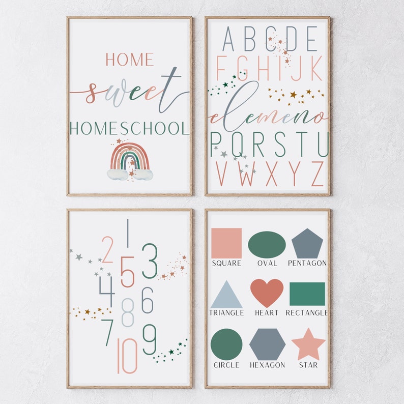 Colorful Rainbow Watercolor Alphabet ABC Printable Poster for Classroom ...