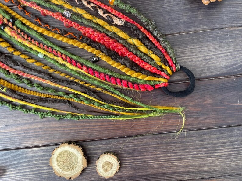 Autumn Dreadlock Ponytail | Halloween Hair Accessory | Synthetic Dreads ...