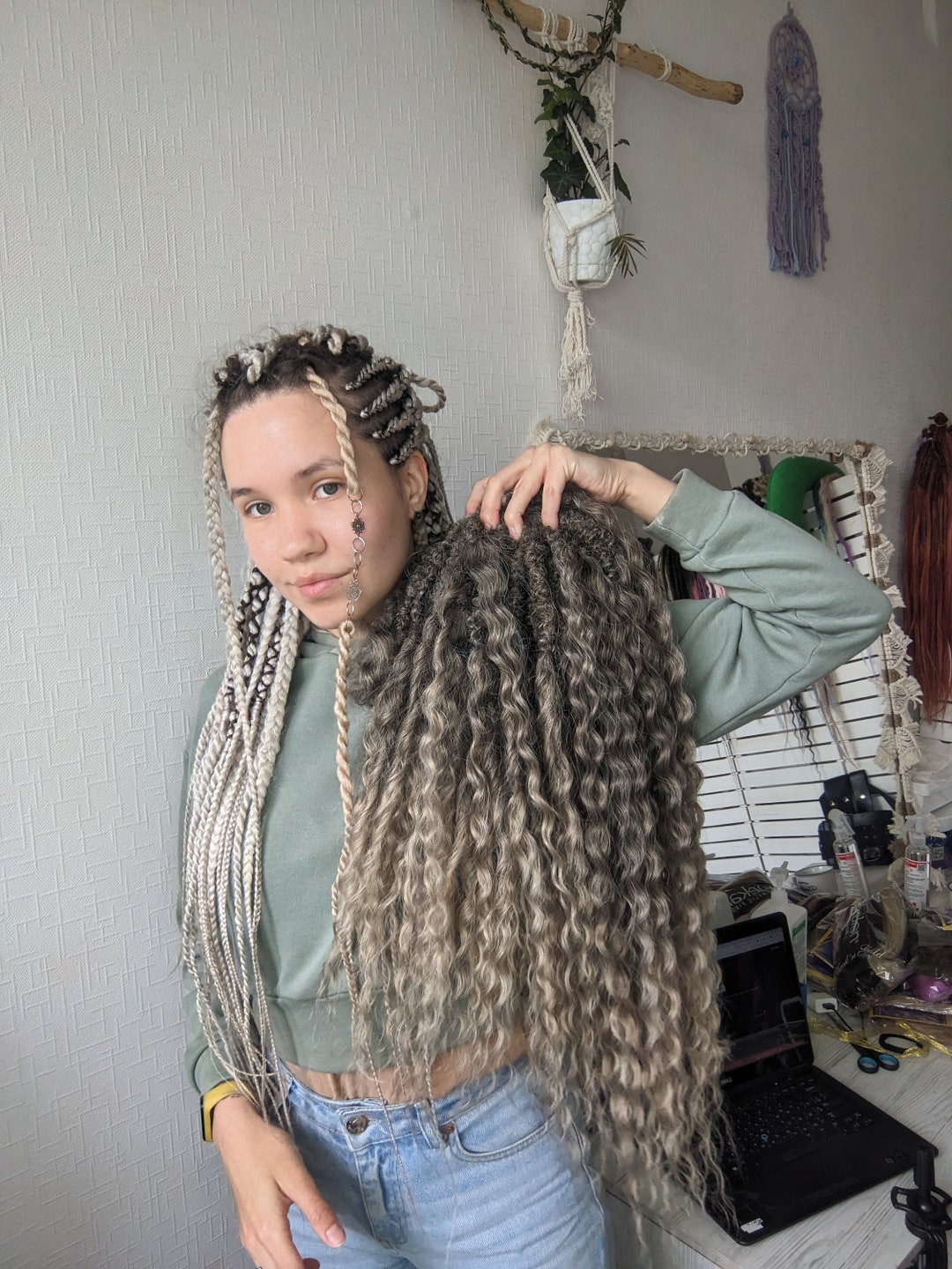 Сurly Brown Dreadlocks Synthetic Crochet Dreads Extensions Dreadlocks ...