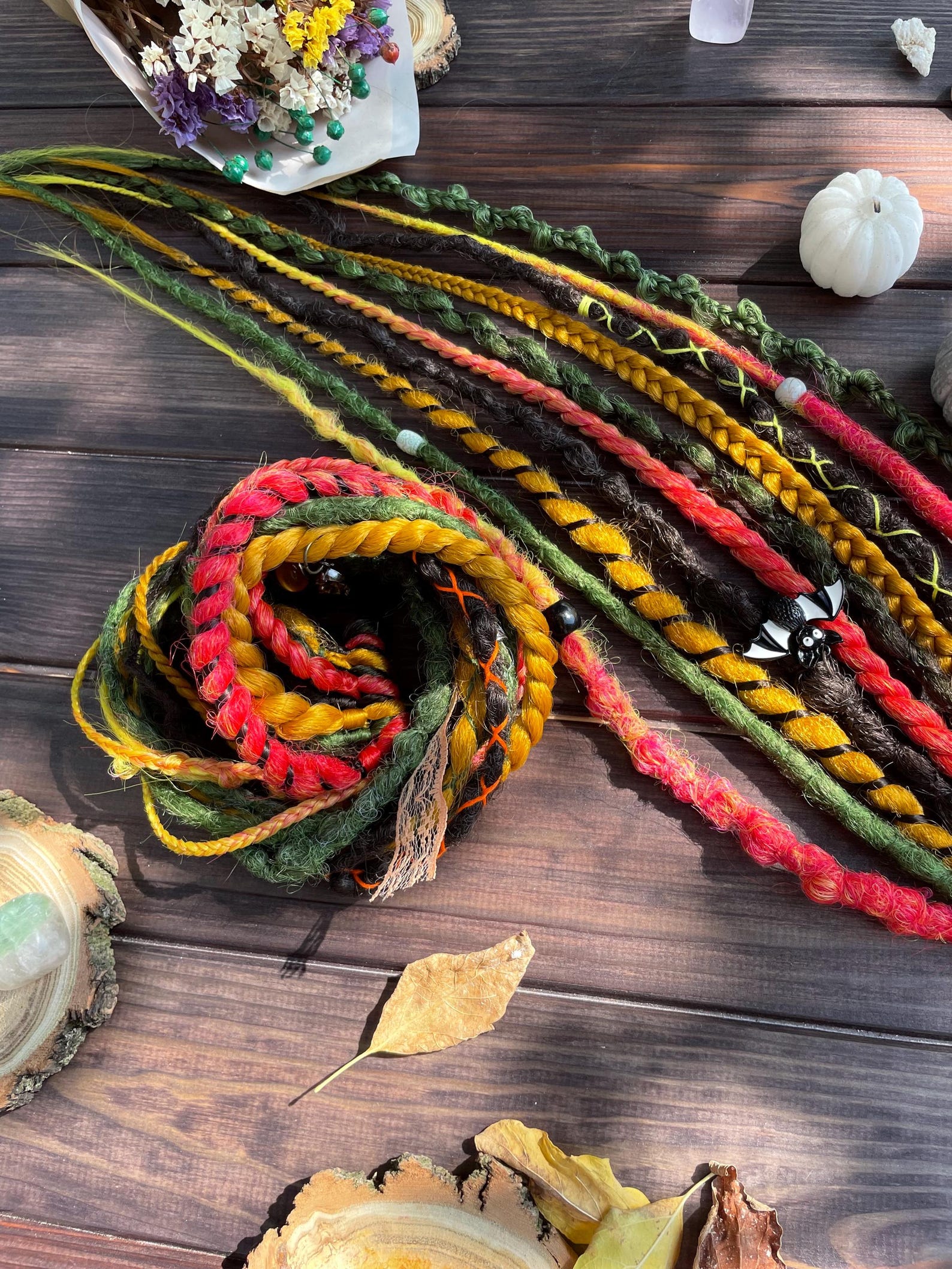 Autumn Dreadlock Ponytail | Halloween Hair Accessory | Synthetic Dreads ...