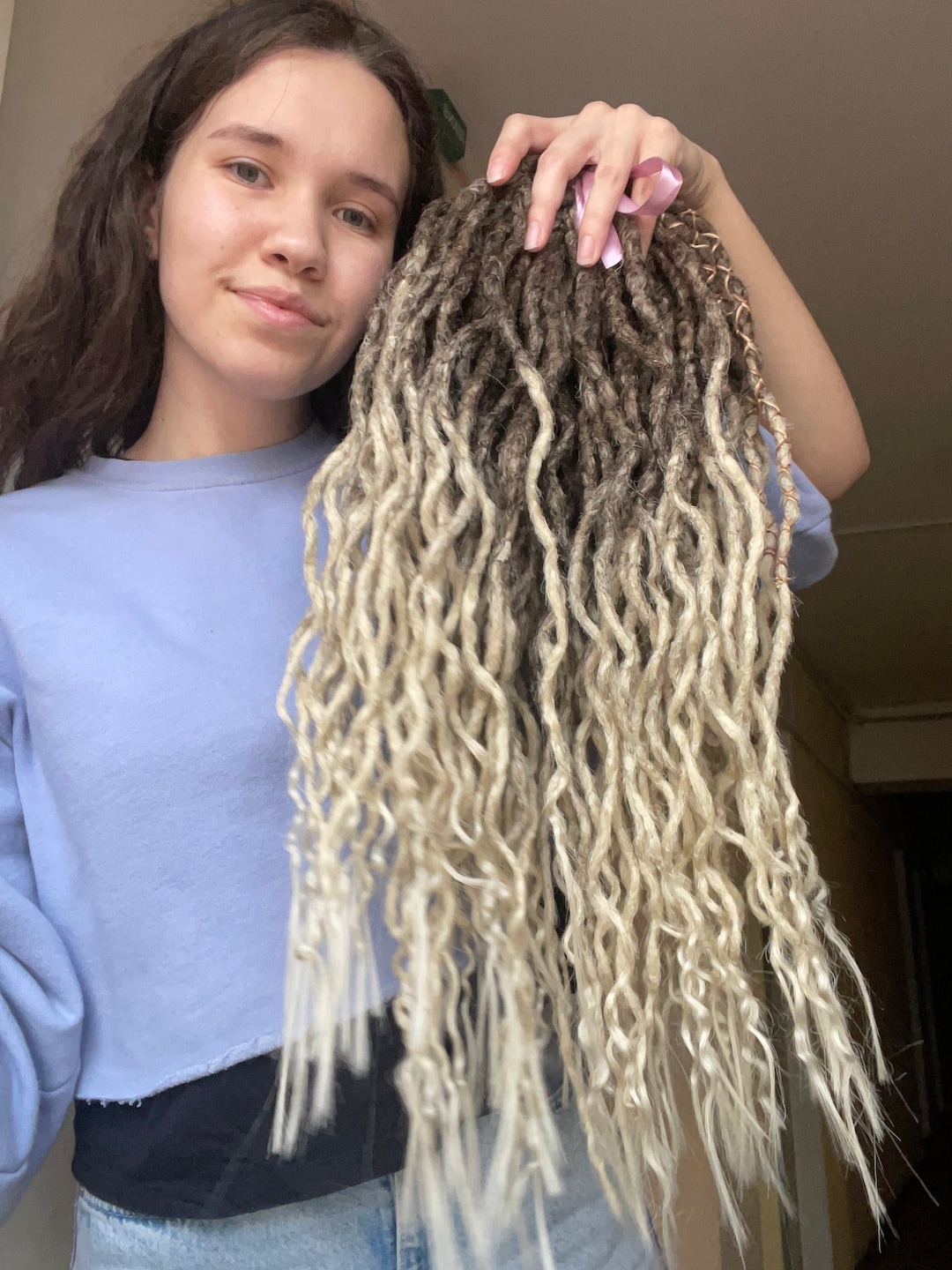 Synthetic Crochet Dreadlocks Wavy Dreads Ombre Dreadlocks Curly ...