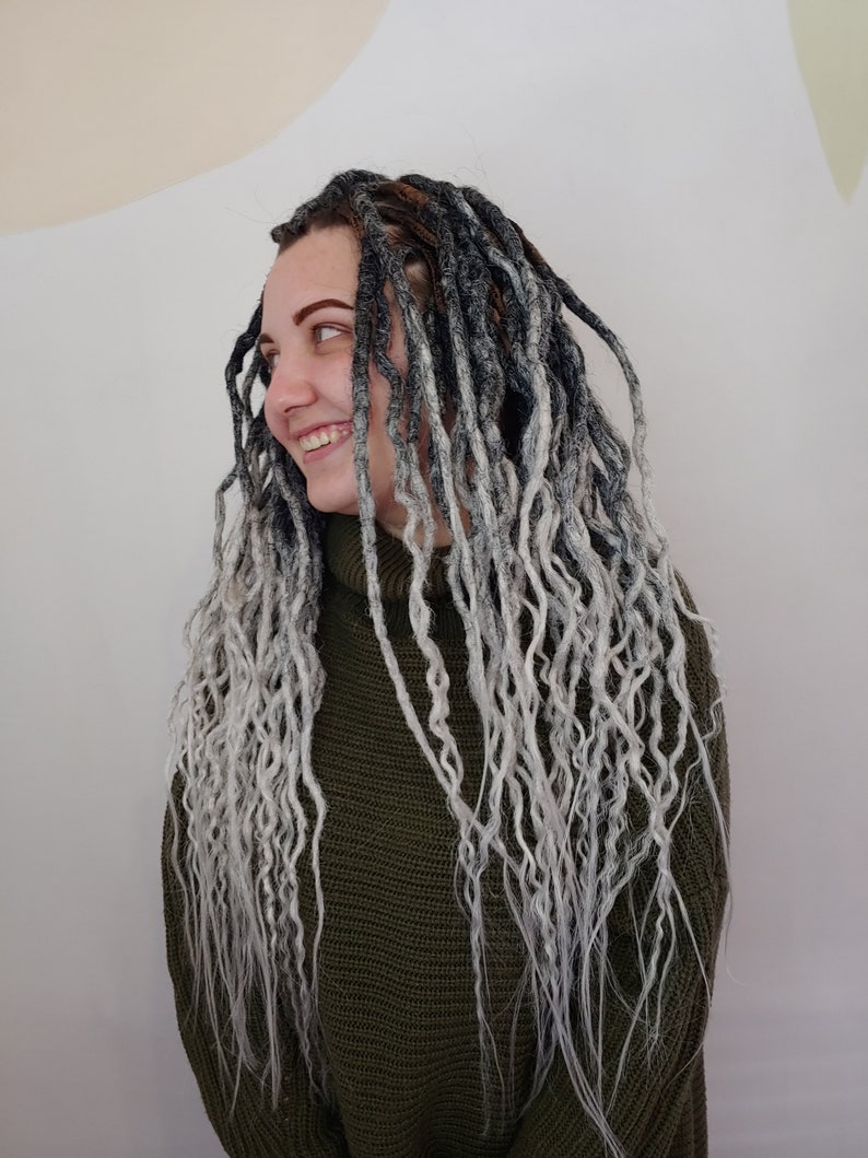 Synthetic Crochet Dreadlocks Wavy Dreads Grey Dreadlocks Curly - Etsy