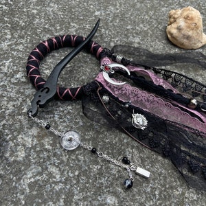 Black Hair Pin Dread Decoration Dreadlock Ring Barrette Hippie Style ...