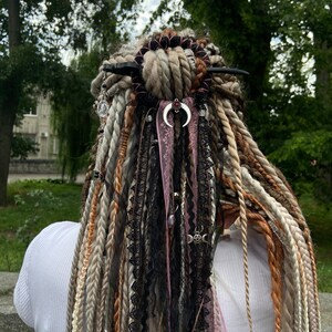 Black Hair Pin Dread Decoration Dreadlock Ring Barrette Hippie Style Hand Made Hair Clip ...