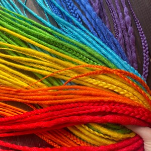 Rainbow Set of Dreadlocks Mix Dreadlocks and Braids Bohemian Hair Style ...