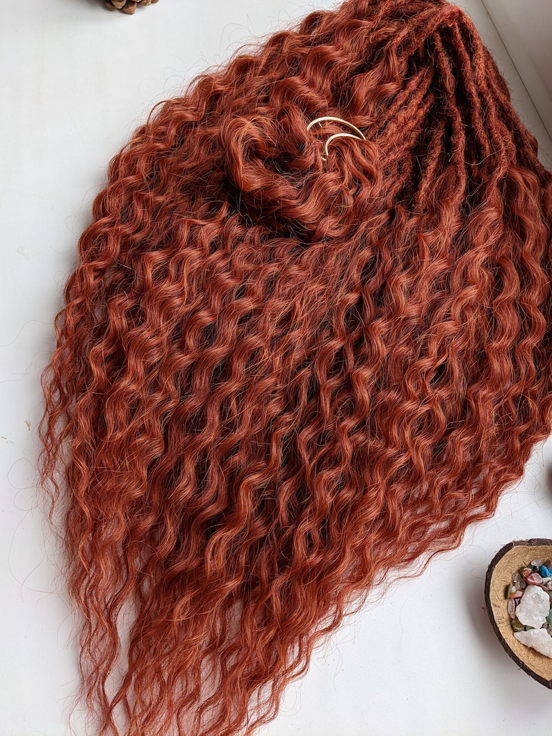 Synthetic Crochet Dreads Extensions Red Curly Dreadlocks - Etsy