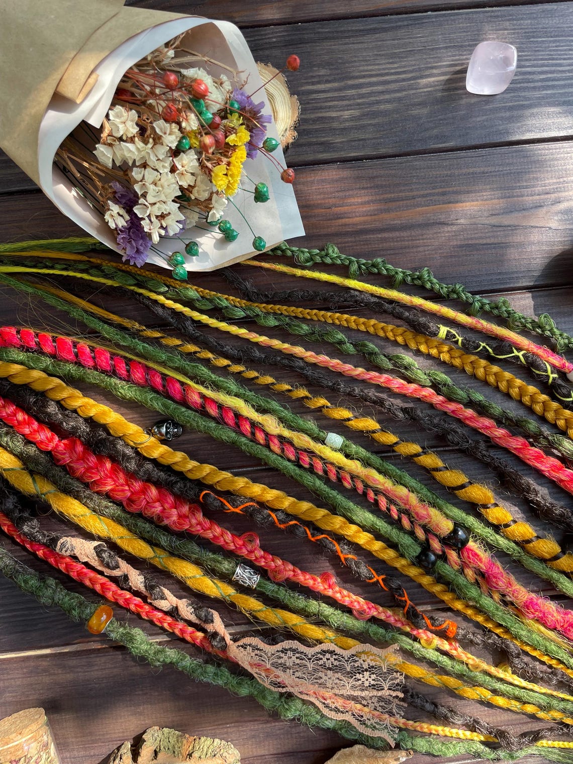 Autumn Dreadlock Ponytail | Halloween Hair Accessory | Synthetic Dreads ...