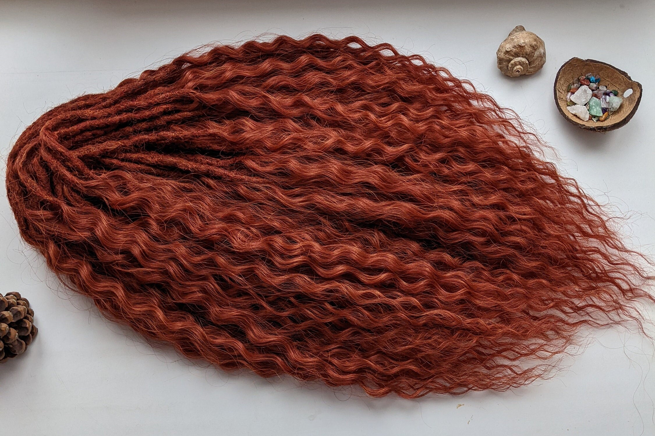 Synthetic Crochet Dreads Extensions Red Curly Dreadlocks - Etsy