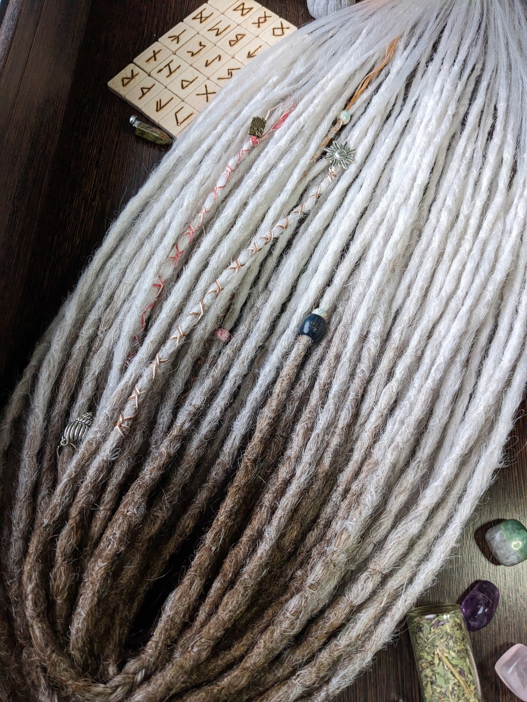 Synthetic Crochet Dreadlocks Dreads Extensions Ombre With Light Brown ...