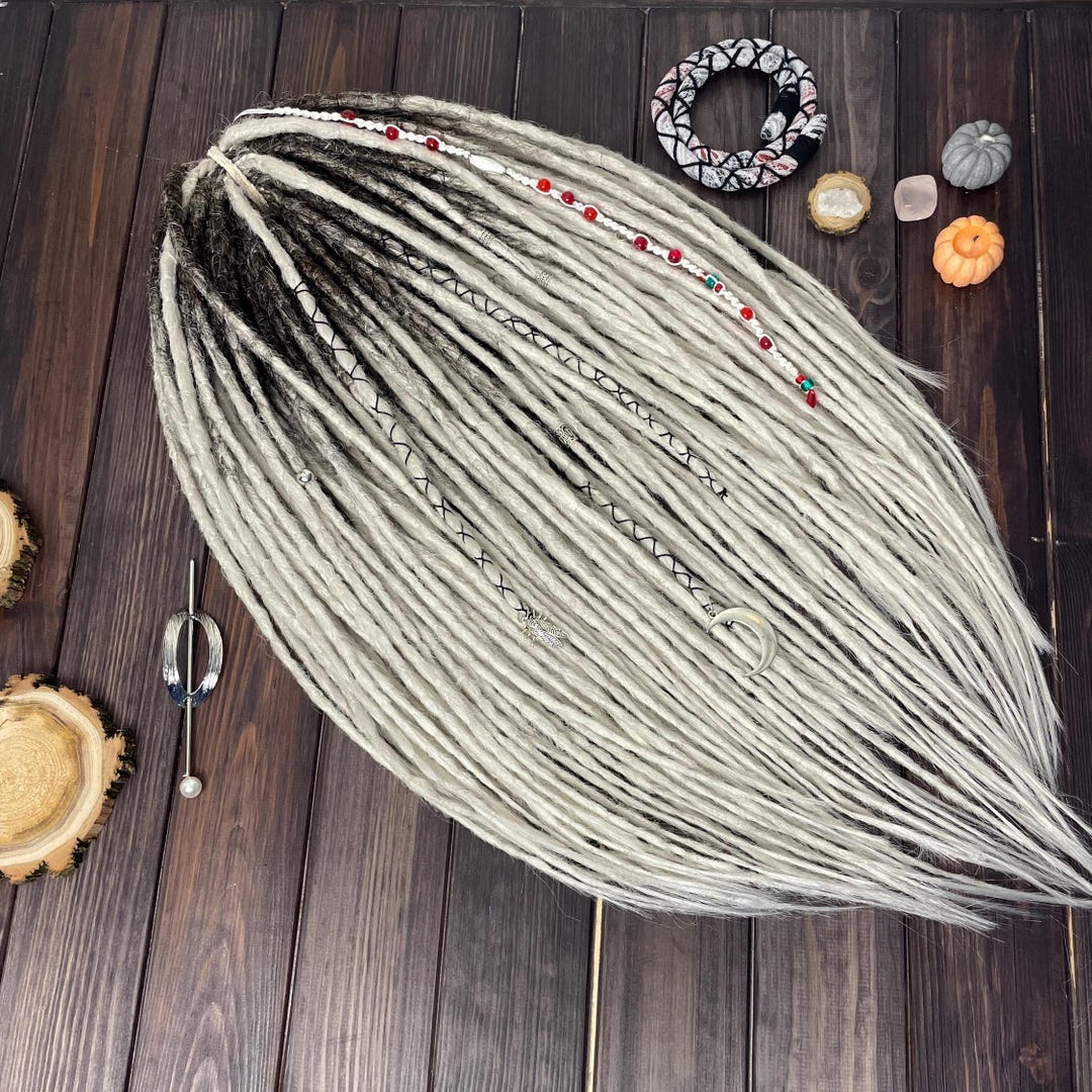 Synthetic Crochet Dreadlocks Grey Dreads Dreadlock Extensions Natural ...