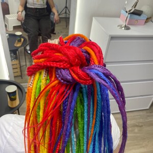 Rainbow Set of Dreadlocks Mix Dreadlocks and Braids Bohemian Hair Style ...