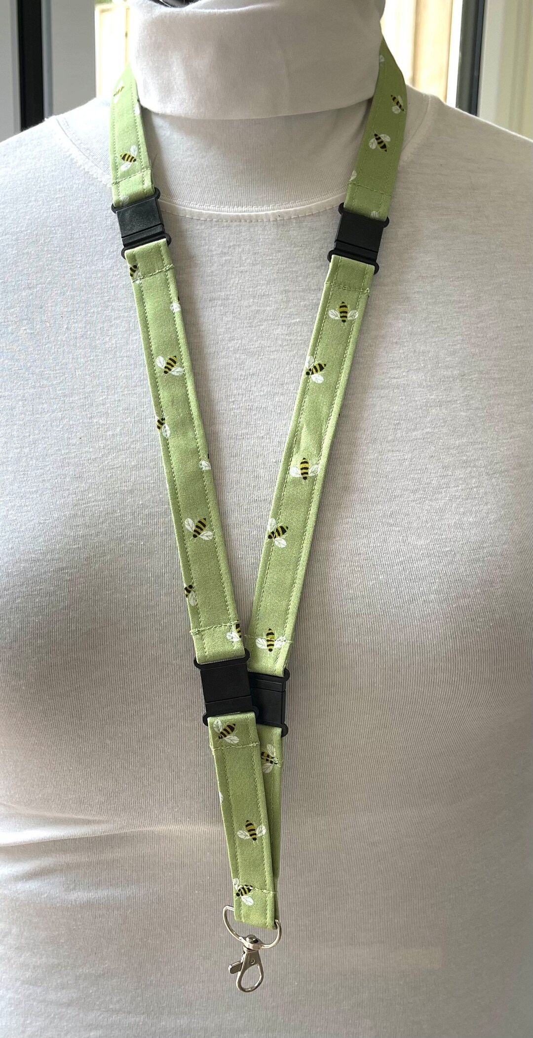 Green Bee: Breakaway Lanyard, Safety Lanyard, ID Badge Lanyard, Fabric ...