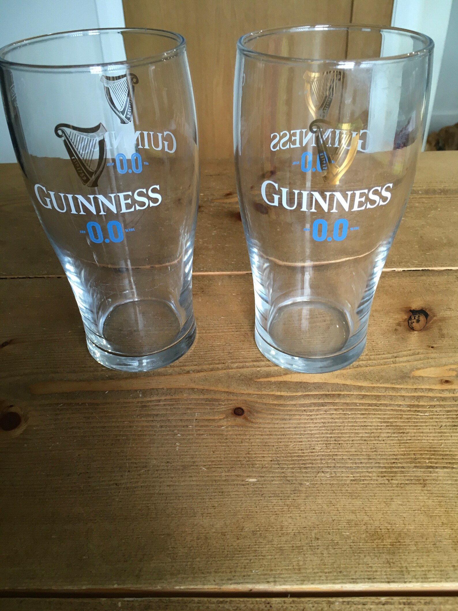 Two Guinness 0 0 zero Zero Pint Glasses - Etsy