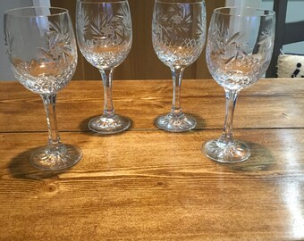 Cut Glass Wine | Etsy