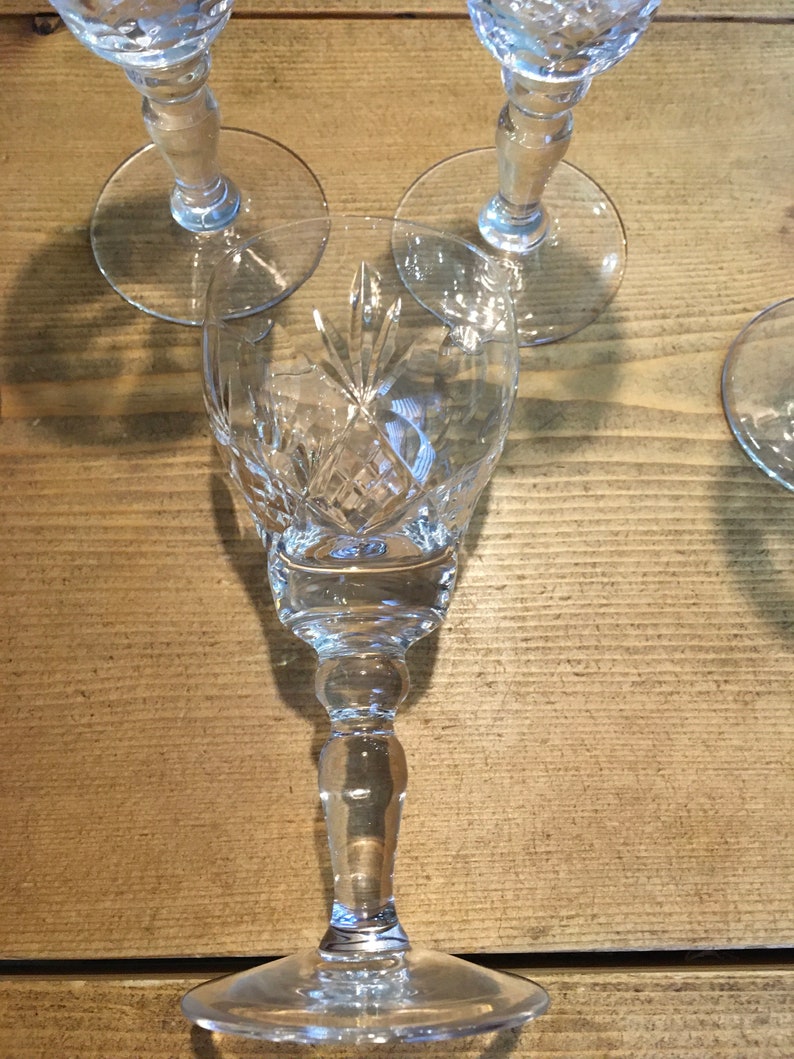 Set Of Five Crystal Sherry Glasses Etsy