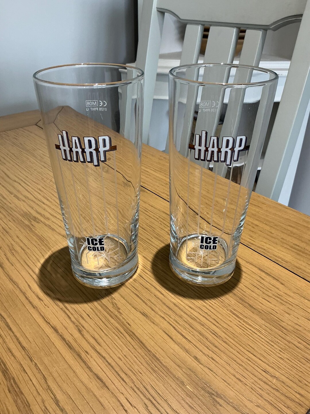 Two Harp Ice Cold Irish Lager Pint Glasses - Etsy