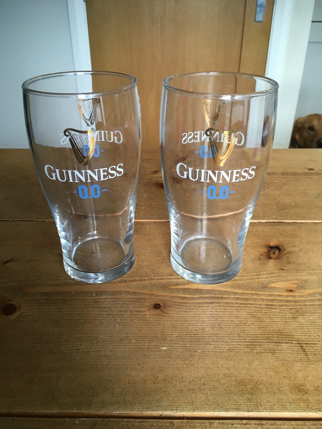 Two Guinness 0 -0 (zero Zero) Pint Glasses - Etsy