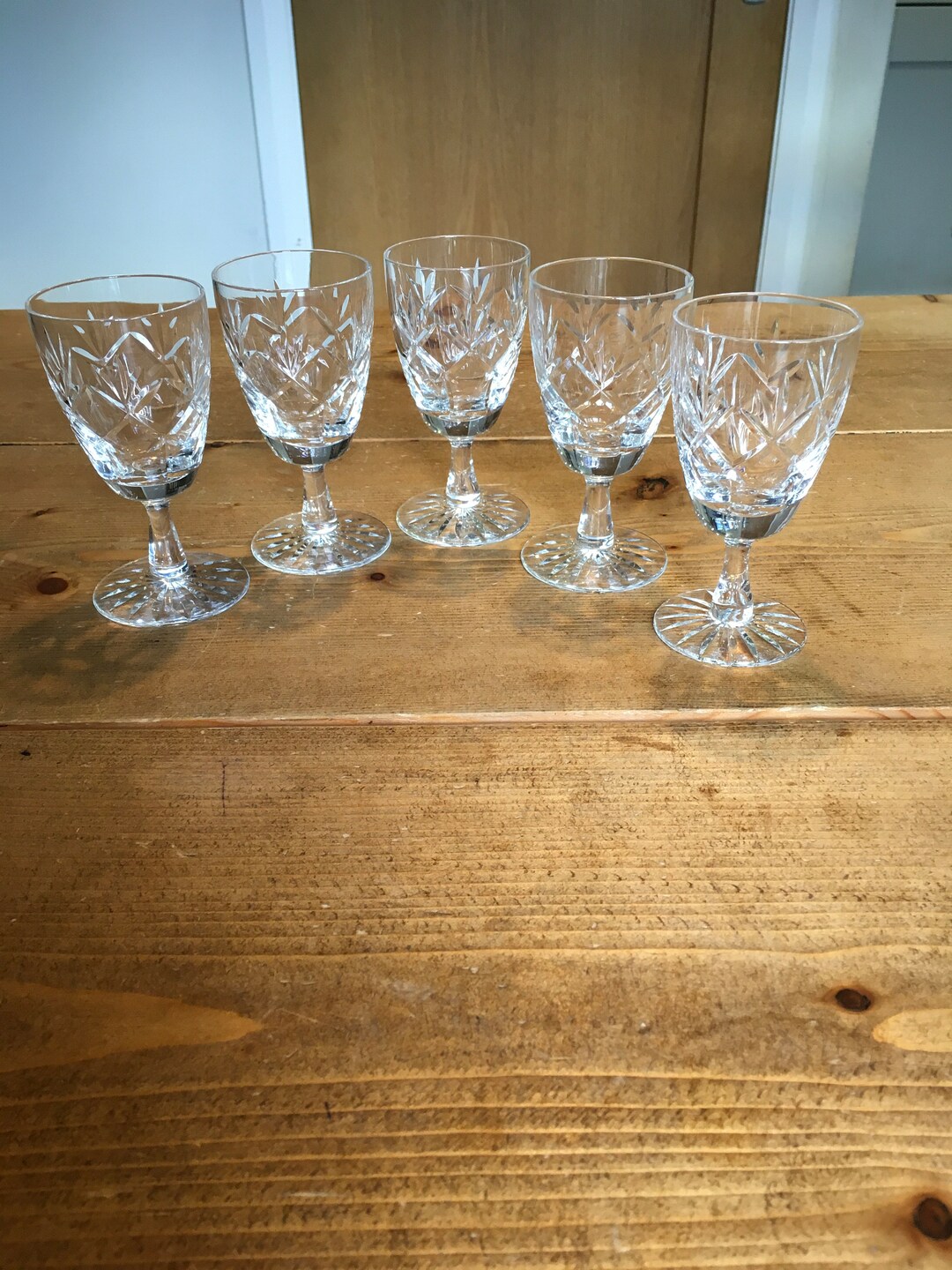 Five Webb Corbett Crystal Sherry Glasses in Prince Charles Pattern - Etsy