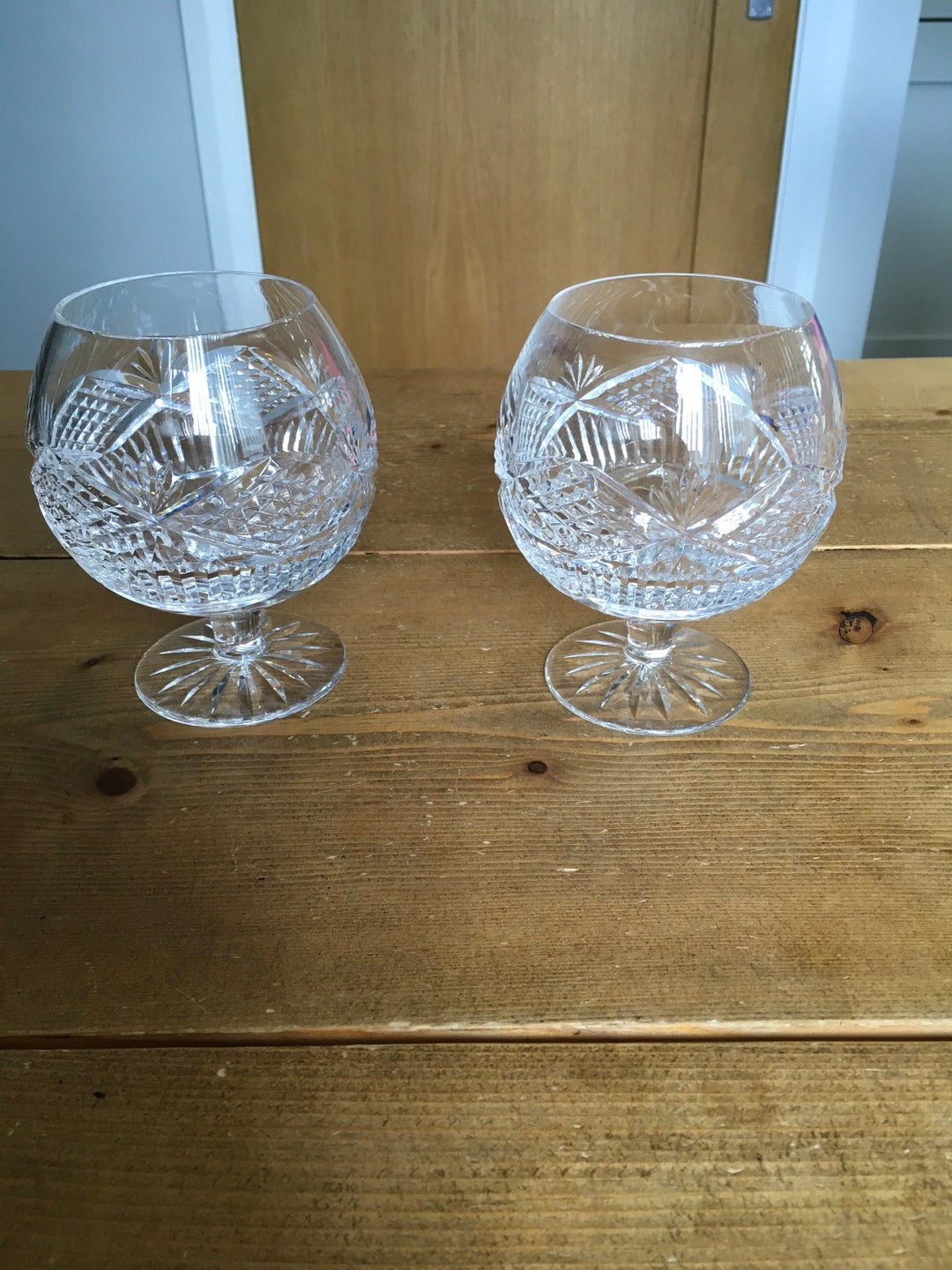 Two Tyrone Crystal Brandy Balloons in Slieve Donard Pattern - Etsy
