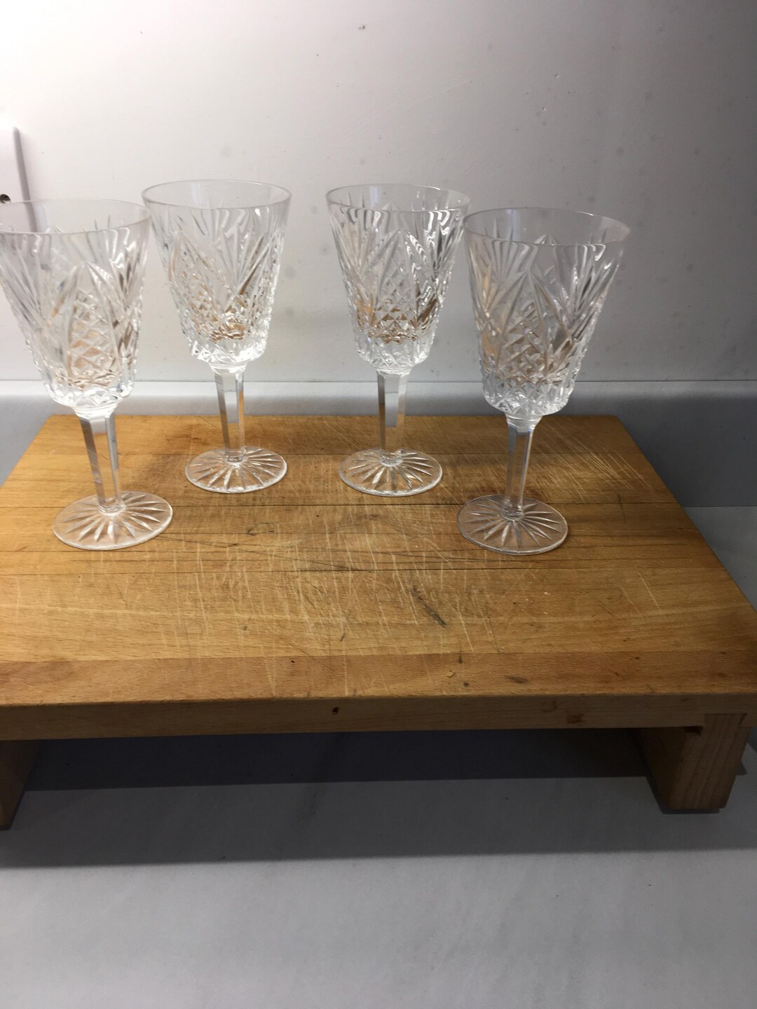 Set of Four Tyrone Crystal Wine Glasses in Antrim Pattern - Etsy