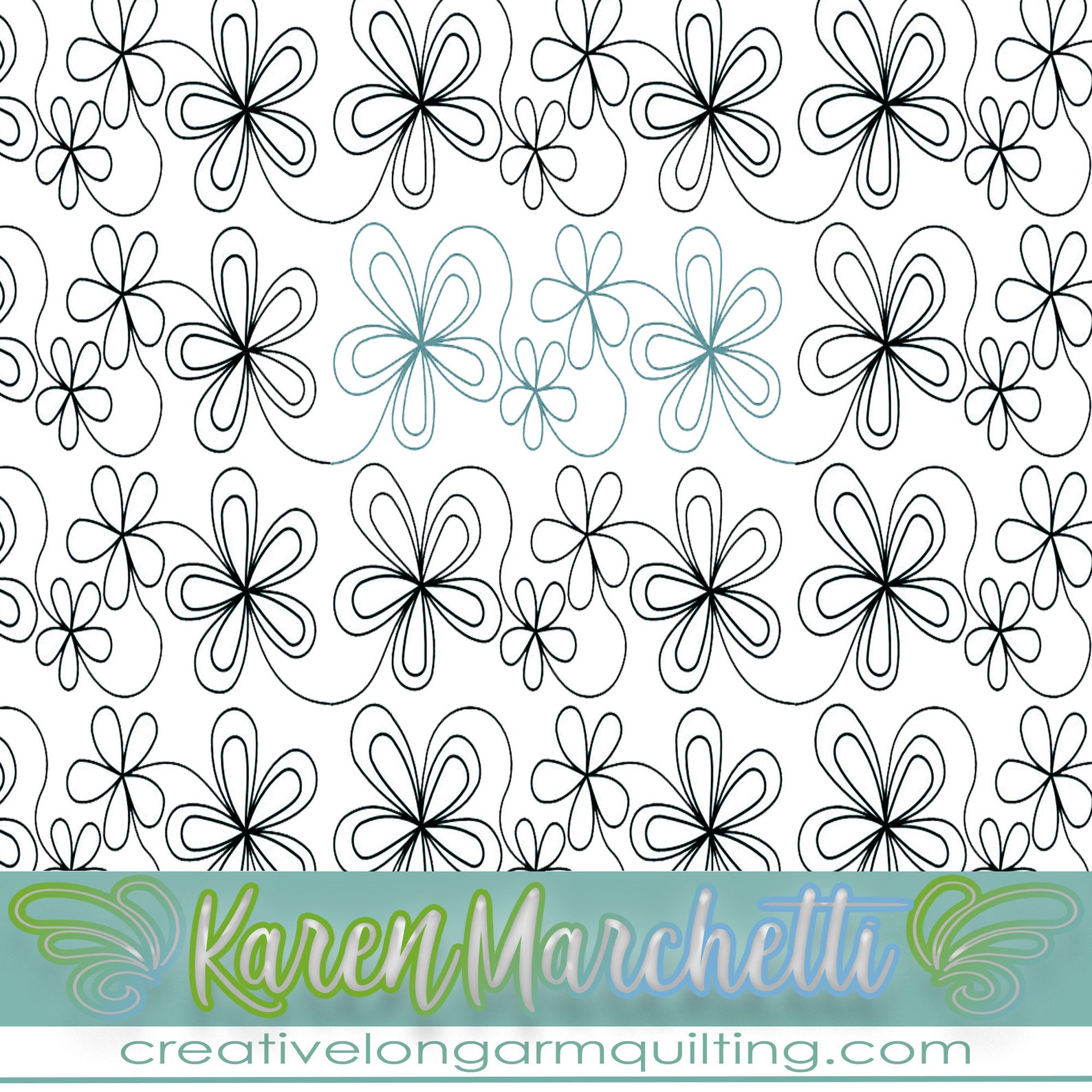 Simple Daisy Longarm Quilting Digital Design Pattern Edge to Edge E2e Panto Pantograph ...