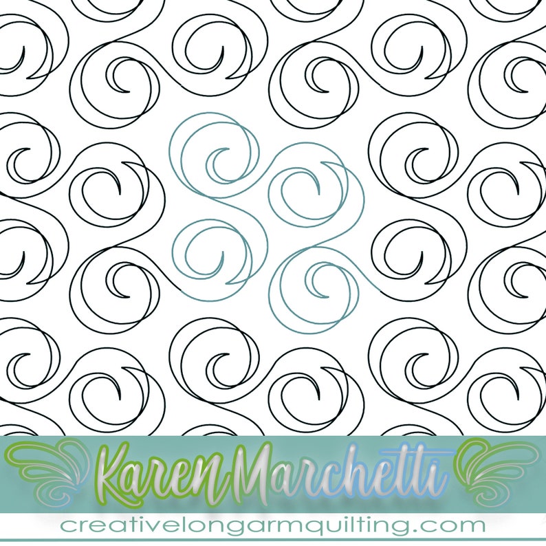 Whispy Swirls Longarm Quilting Digital Design Pattern Edge to Edge E2e ...