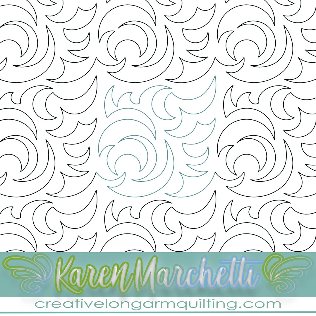 Geehaw Longarm Quilting Digital Design Pattern Edge to Edge E2e Panto Pantograph Computerized ...