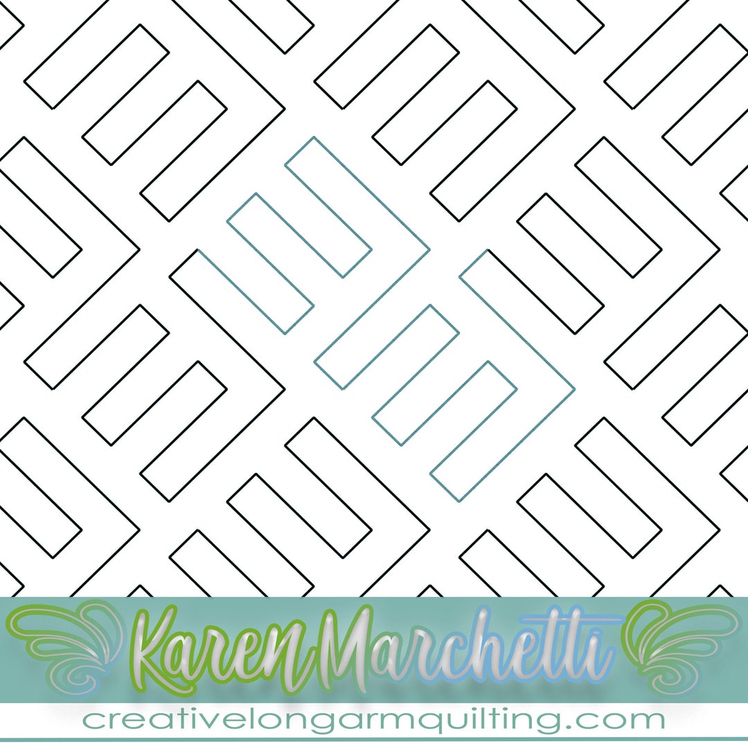 Basketweave Simple Longarm Quilting Digital Design Pattern Edge to Edge E2e Panto Pantograph ...