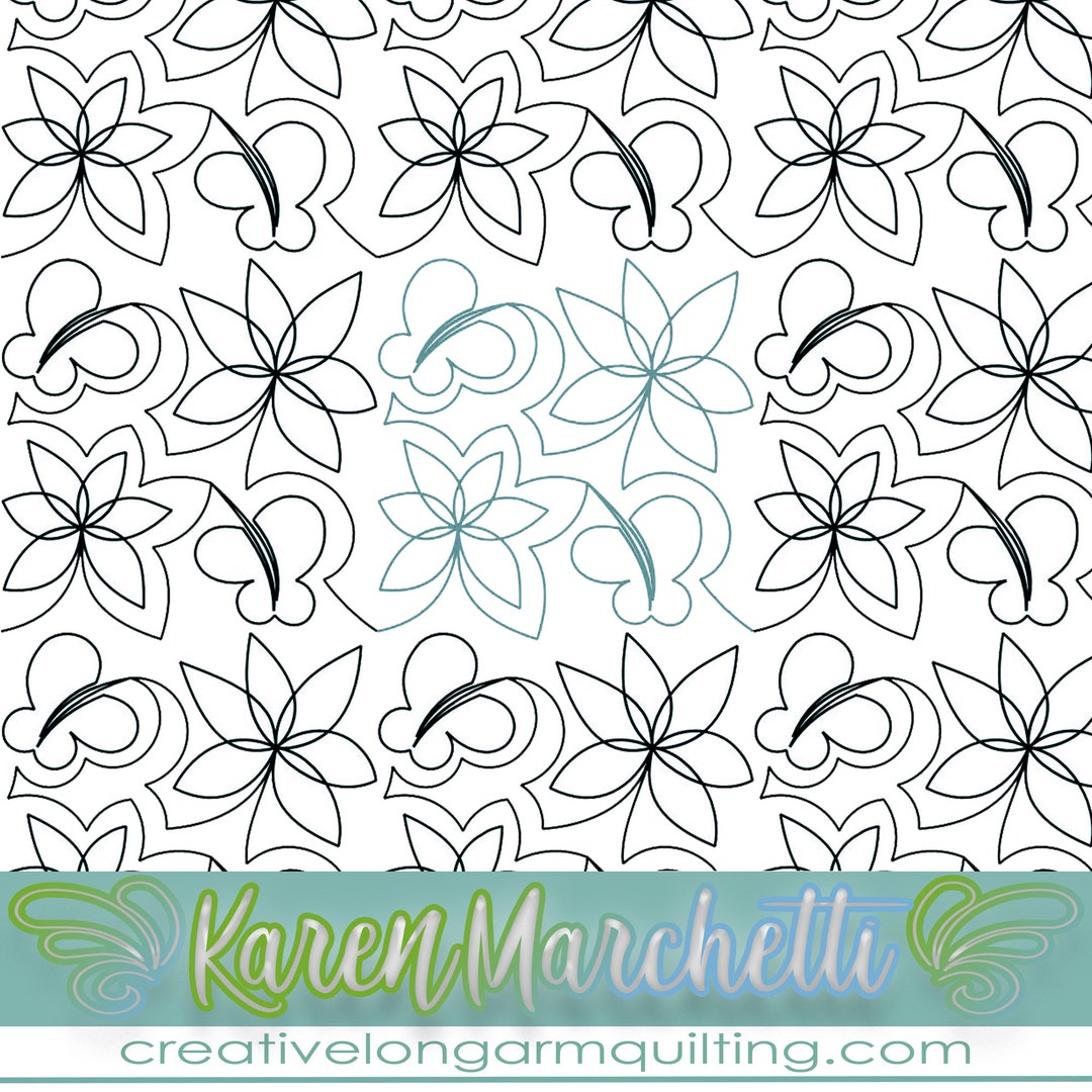 Mod Butterfly 01 Longarm Quilting Digital Design Pattern Edge to Edge ...
