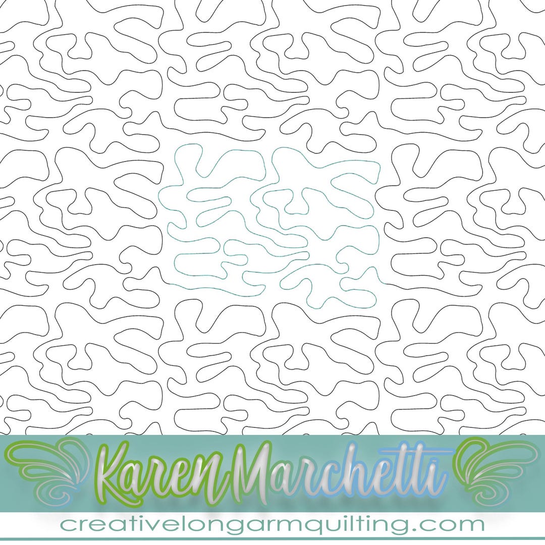 Camo Meander Longarm Quilting Digital Design Pattern Edge to Edge E2e Panto Pantograph ...
