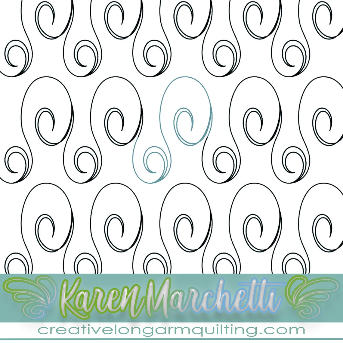 Swirl Drops Longarm Quilting Digital Design Pattern Edge to Edge E2e ...