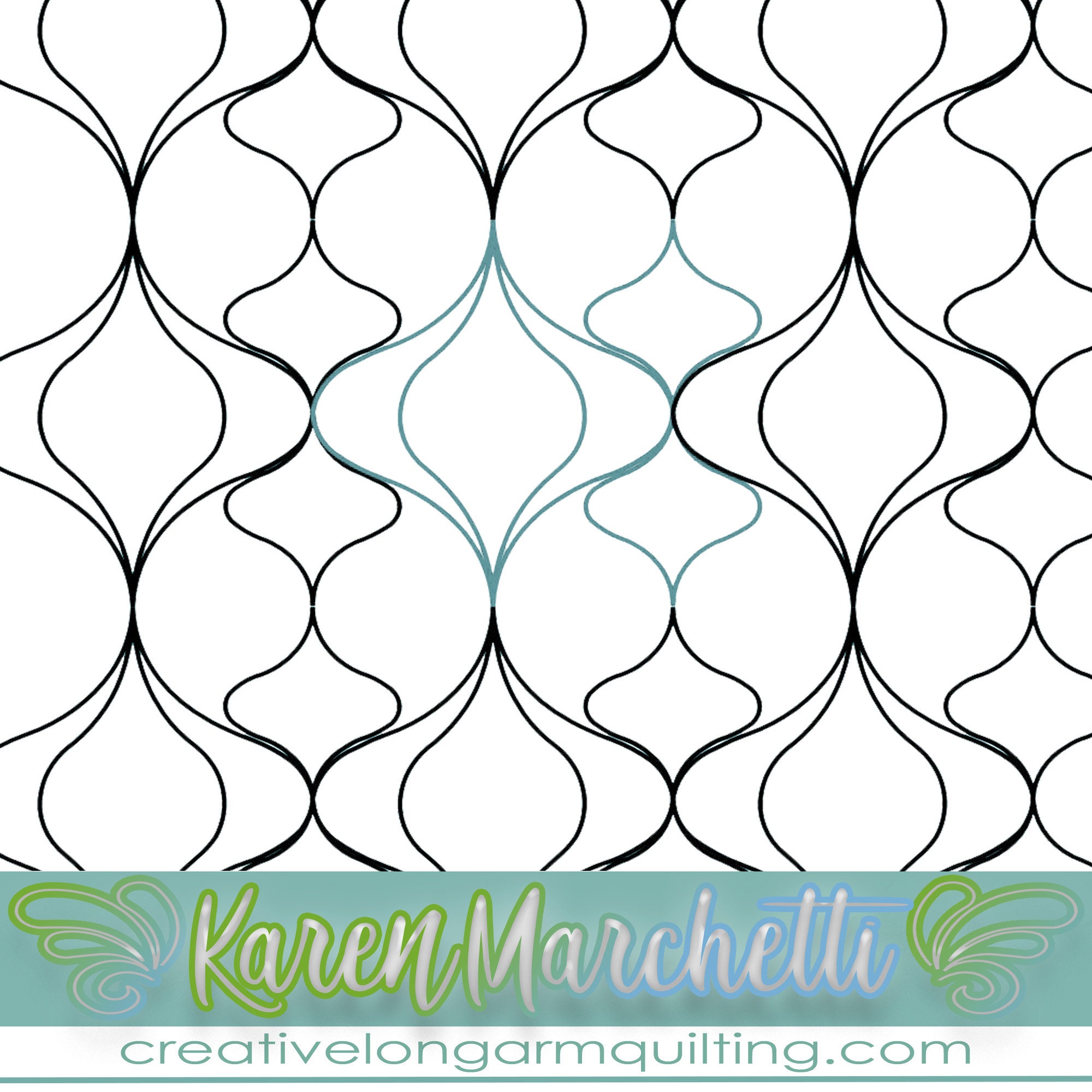 Ogee 4 Longarm Quilting Digital Design Pattern Edge to Edge E2e Panto Pantograph Computerized ...