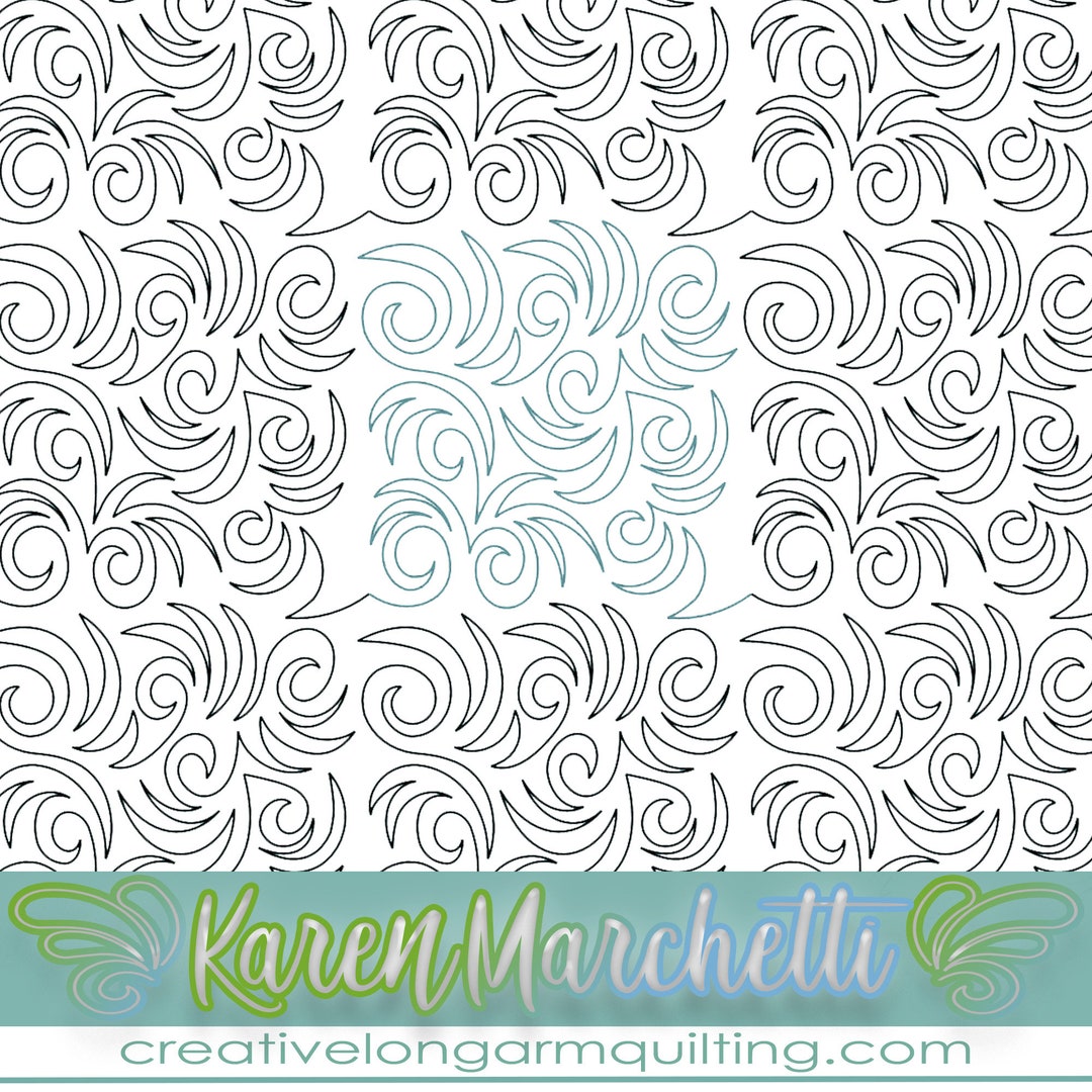 Rooster Tails Quilting Pattern, Edge to Edge Pantograph (digital ...