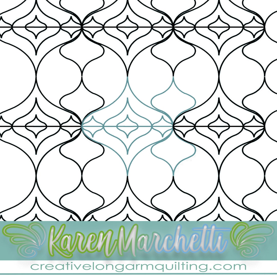 Ogee 5 Longarm Quilting Digital Design Pattern Edge to Edge E2e Panto Pantograph Computerized ...