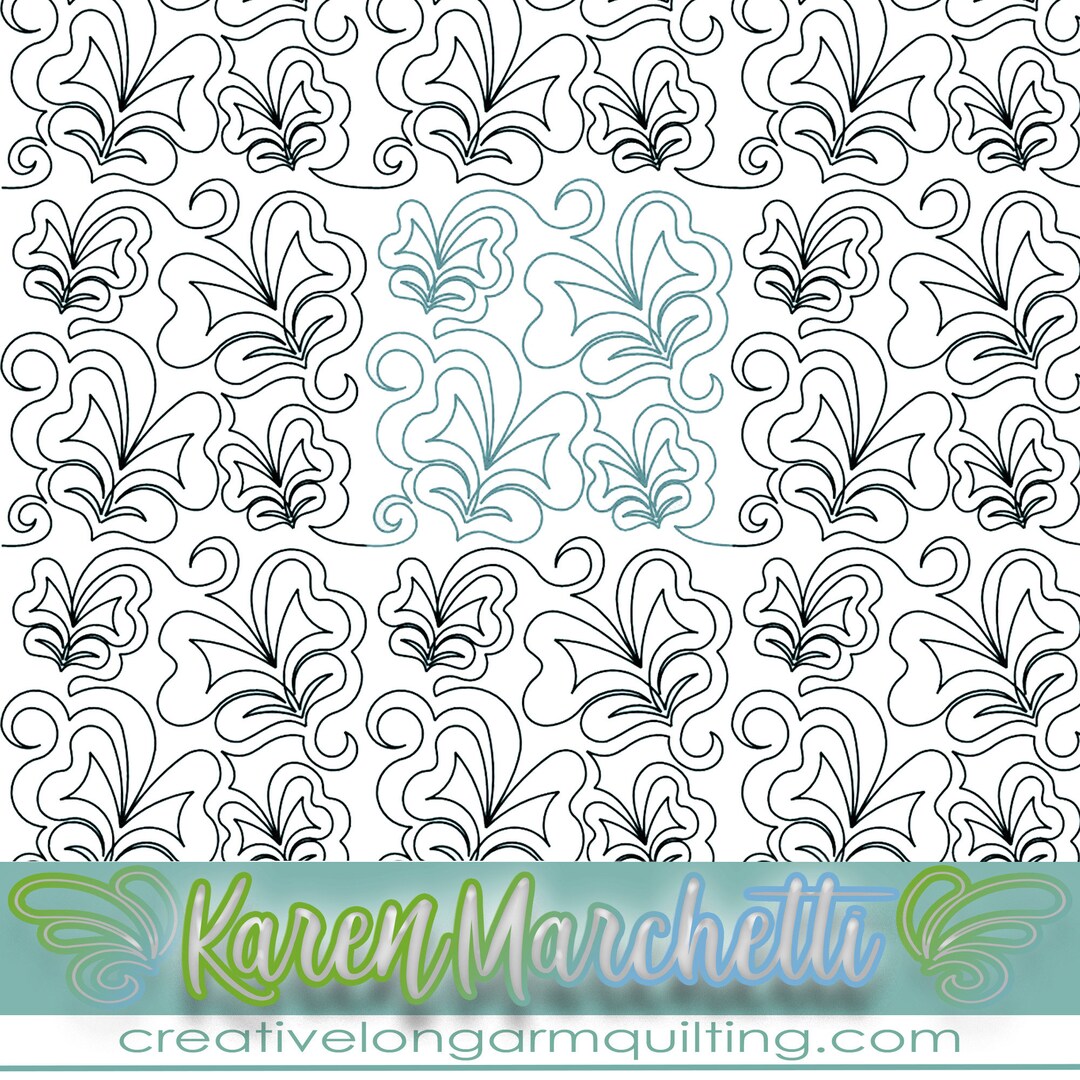 Butterfly 02 Longarm Quilting Digital Design Pattern Edge to Edge E2e Panto Pantograph ...