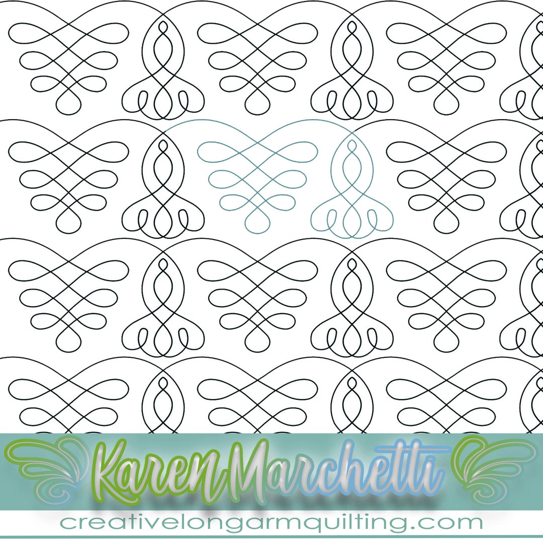 Curlicue 5 Longarm Quilting Pattern, Edge to Edge Design (digital ...