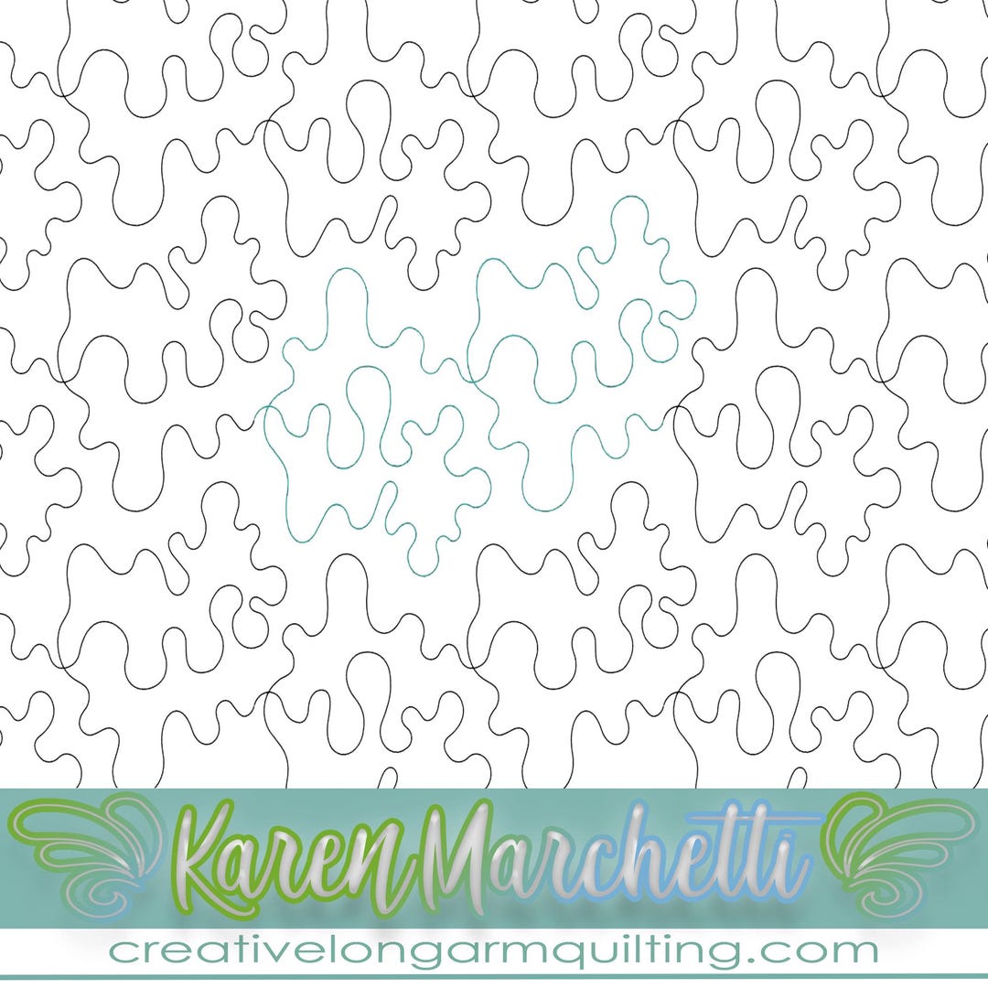 Splat Meander Longarm Quilting Digital Design Pattern Edge to Edge E2e Panto Pantograph ...