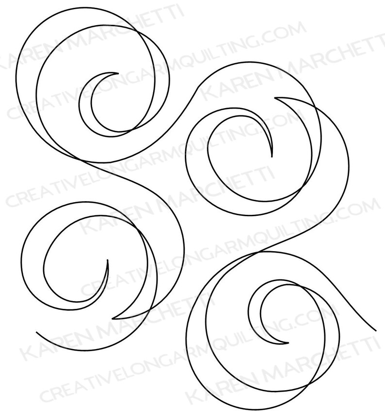 Whispy Swirls Longarm Quilting Digital Pattern for Edge to - Etsy