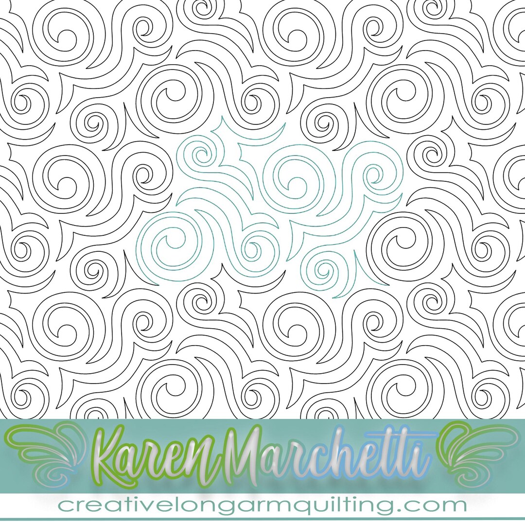 Swanky Swirls Longarm Quilting Digital Design Pattern Edge to Edge E2e ...