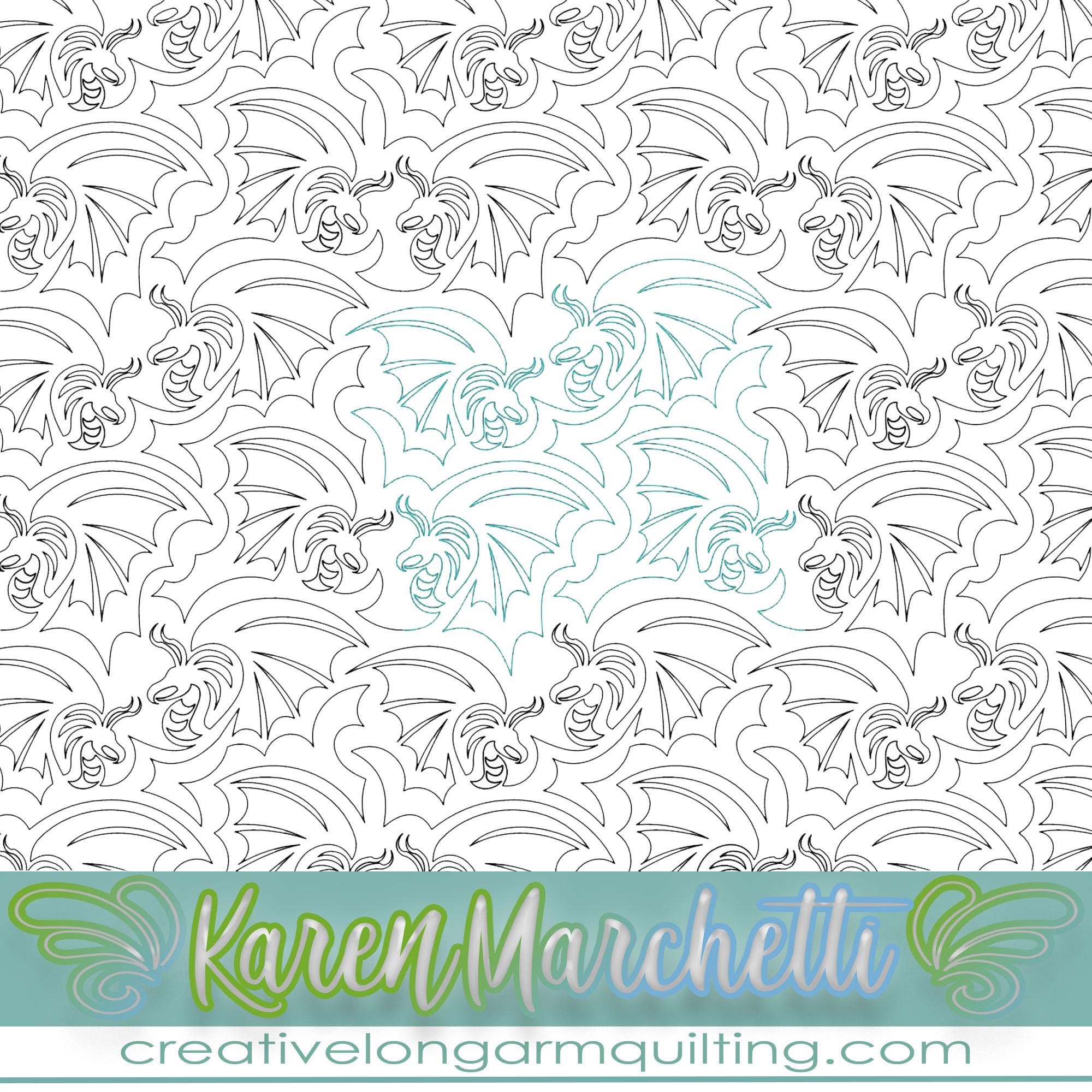Dragon Fight Quilting Pattern, Edge to Edge Design (digital Download ...